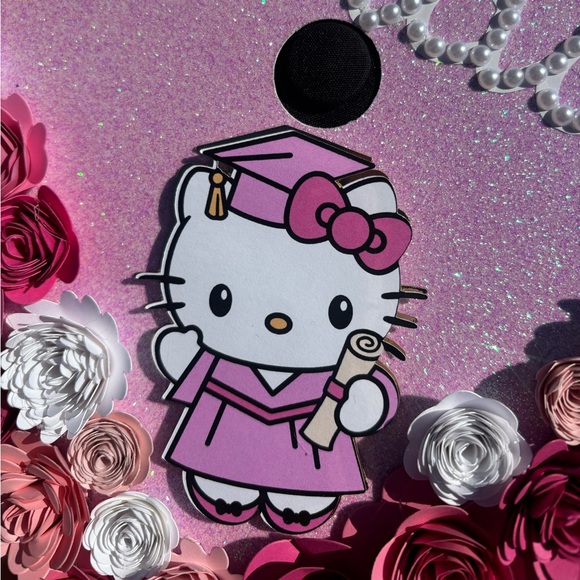 Accessories | Hello Kitty Pink Pearl Graduation Cap Topper | Poshmark